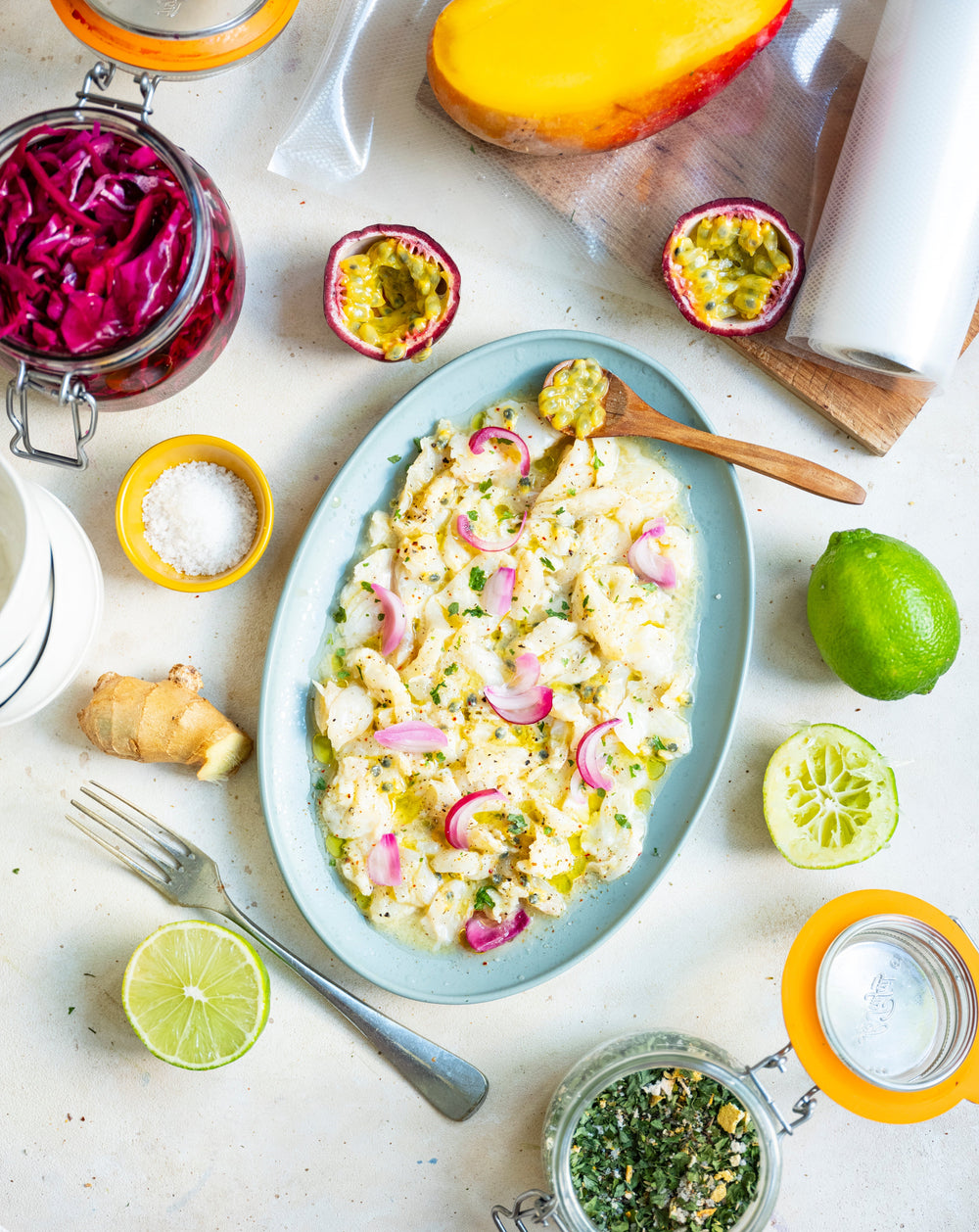 Ceviche with passion fruit and mango cooking under-video – LE PARFAIT ...